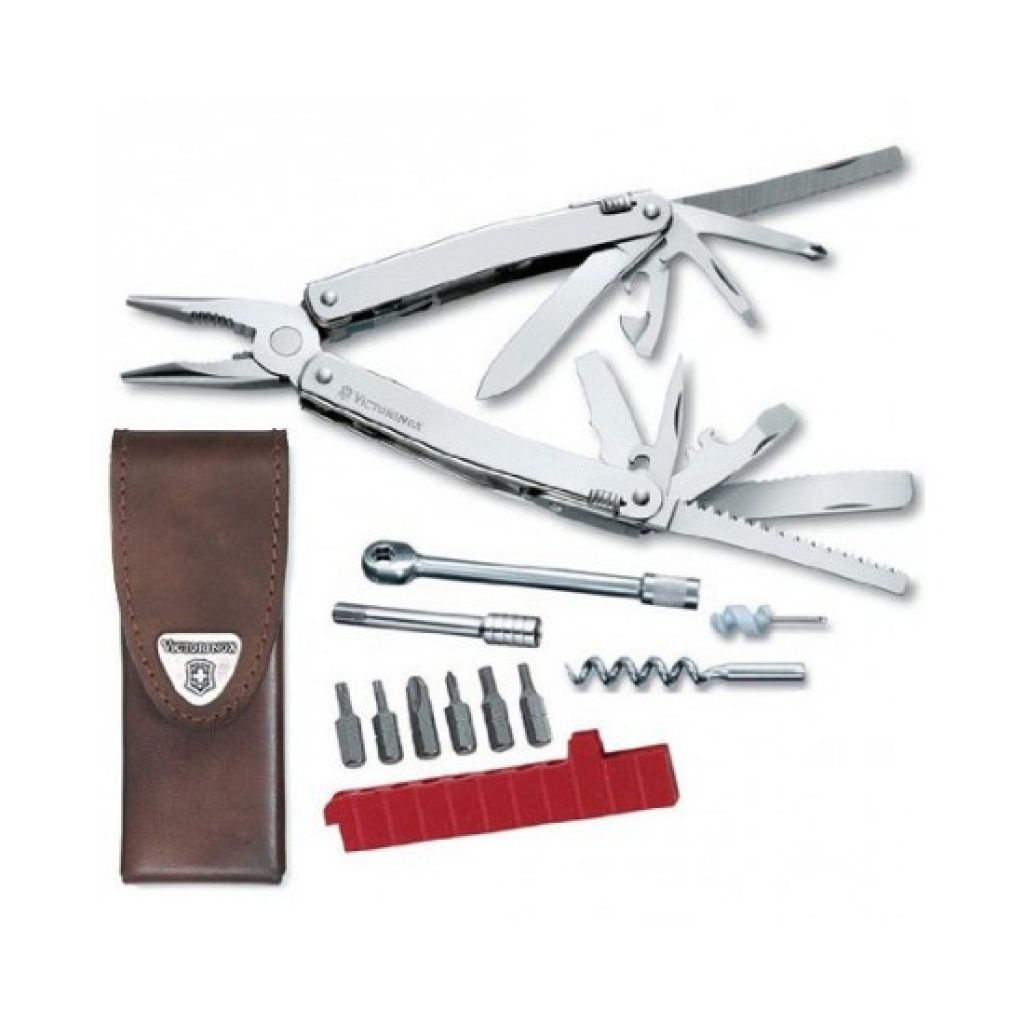 Victorinox SwissTool Spirit XC Plus with Leather Pouch | PocketDump.com