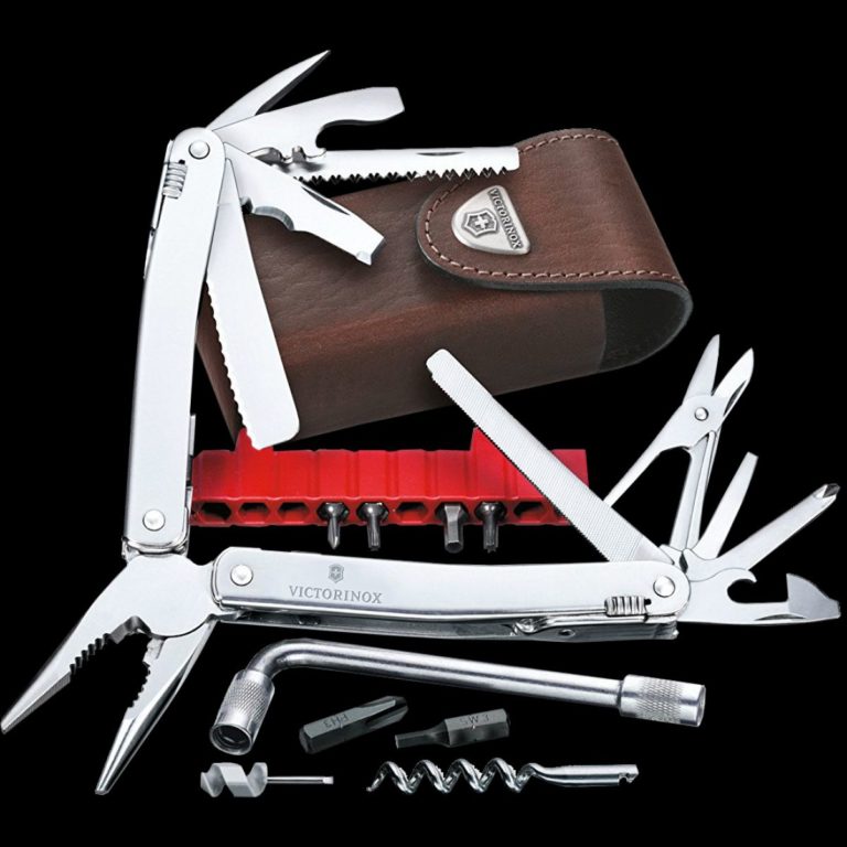 Victorinox SwissTool Spirit XC Ratchet with Leather Pouch | PocketDump.com