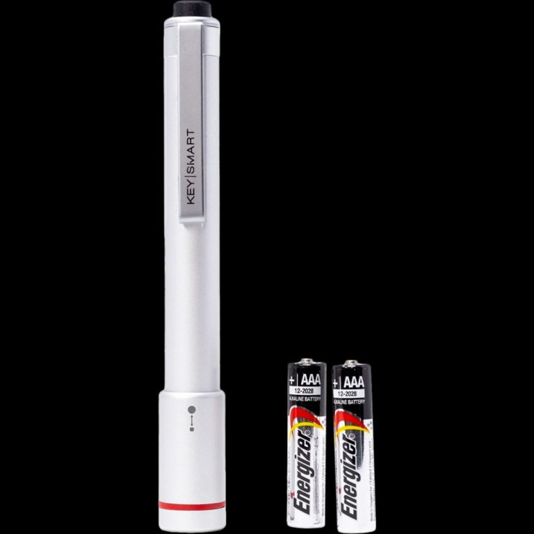 KeySmart Nano Torch XL | Compact Flashlight, Silver Aluminum ...
