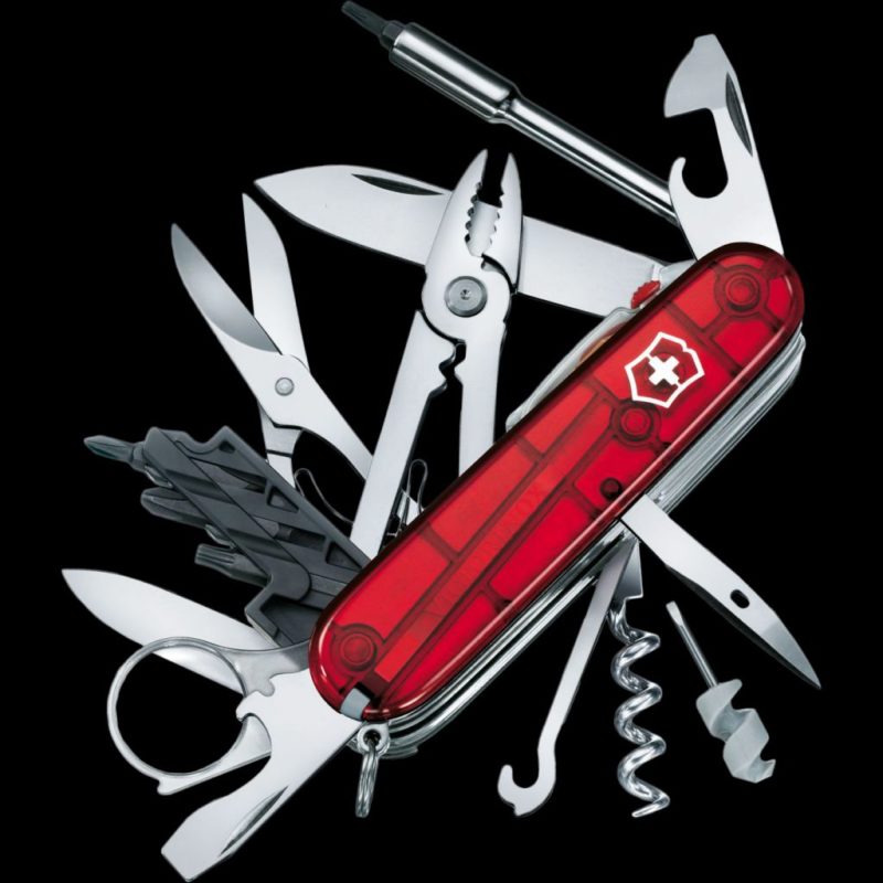 Victorinox Cybertool Lite Red Transparent | PocketDump.com