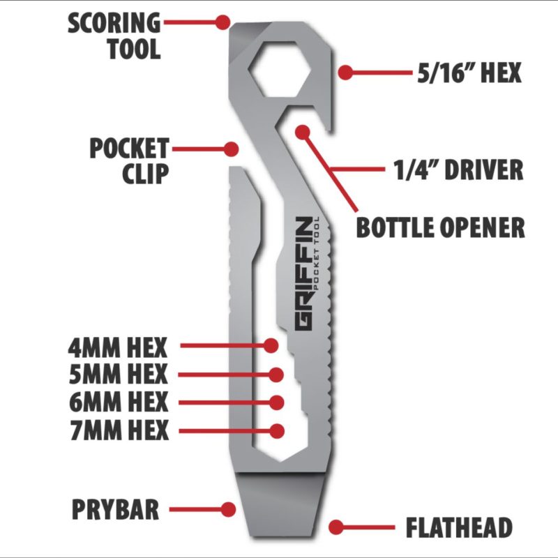 Griffin Pocket Tool - Original - Titanium | PocketDump.com