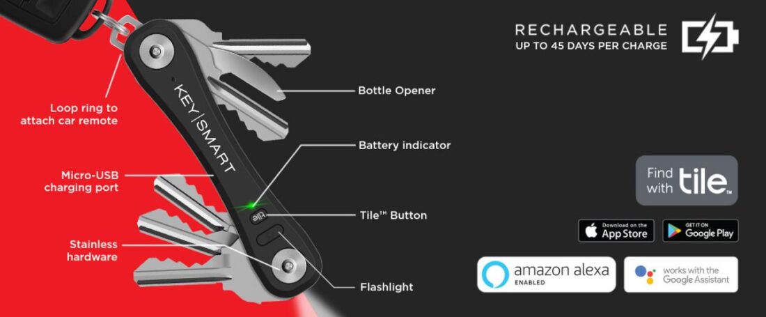 KeySmart Pro w/ Tile Smart Location | PocketDump.com